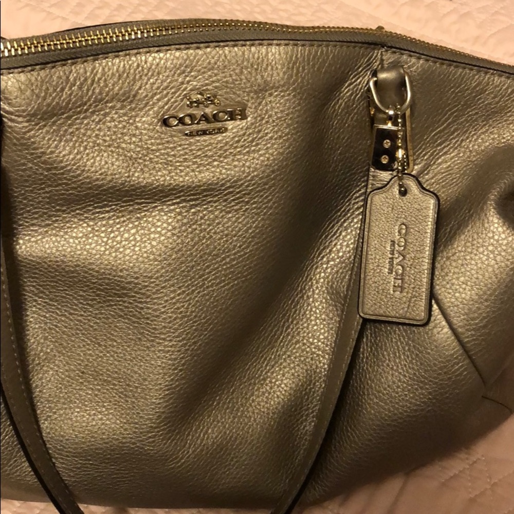 Coach Metallic Silver Crossbody - Gem